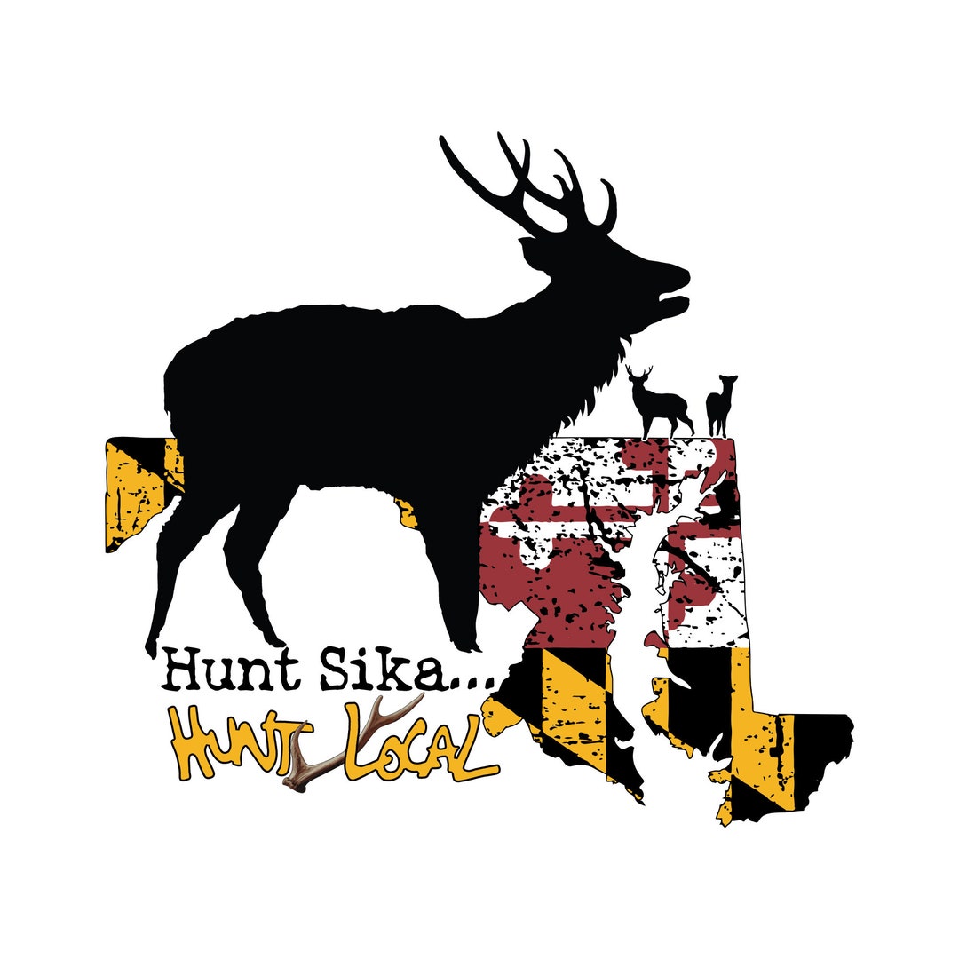 Maryland Flag Sika Hunting Decal. Sika Window Sticker. Maryland Sika ...