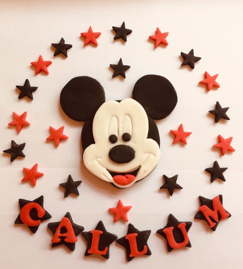 Mickey Mouse Handmade Edible Cake Topper Personalised Birthday ...