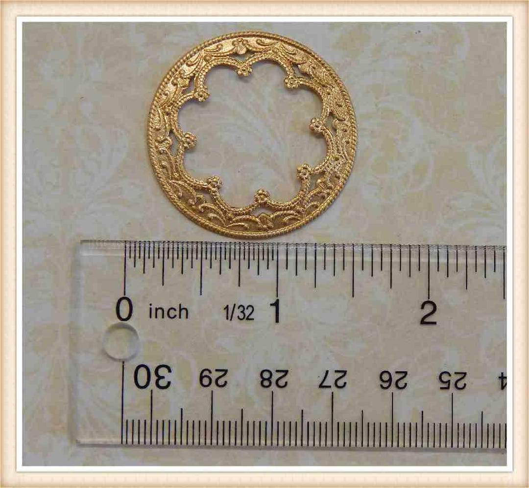 12 Pieces Raw Brass Filigree Findings, Stampings, Charms ...
