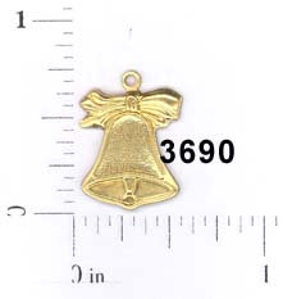 190 Pcs Raw Brass Bell Wedding Christmas Charm Stamping Finding ...