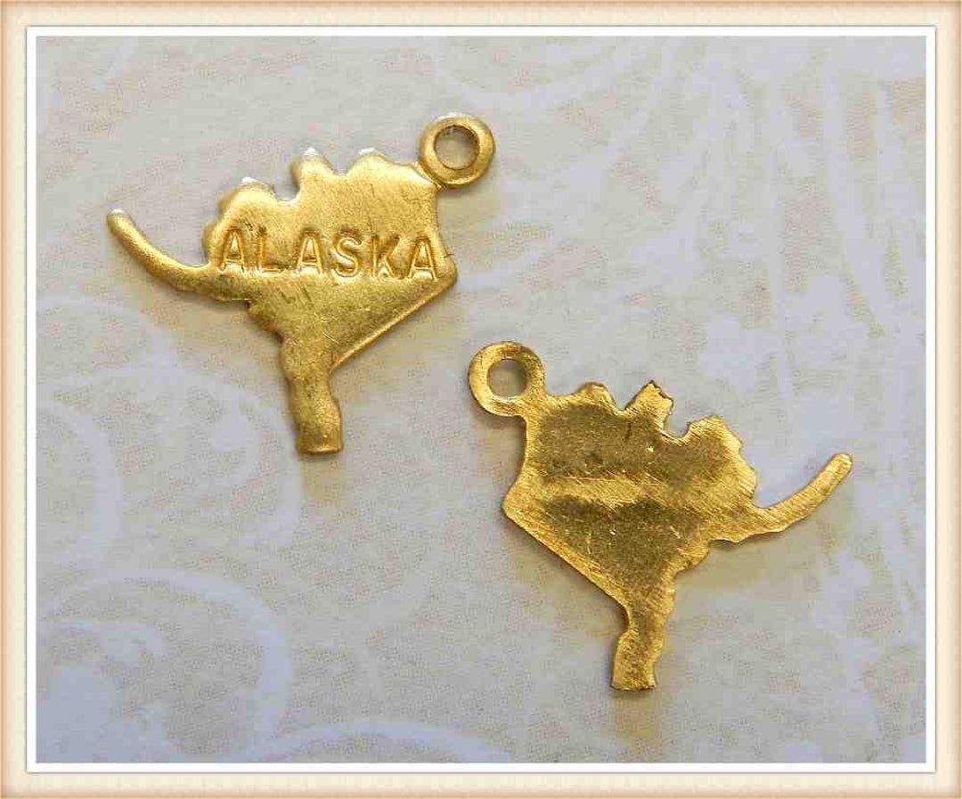 Alaska 12 Pcs Raw Brass State Charm AK - Etsy
