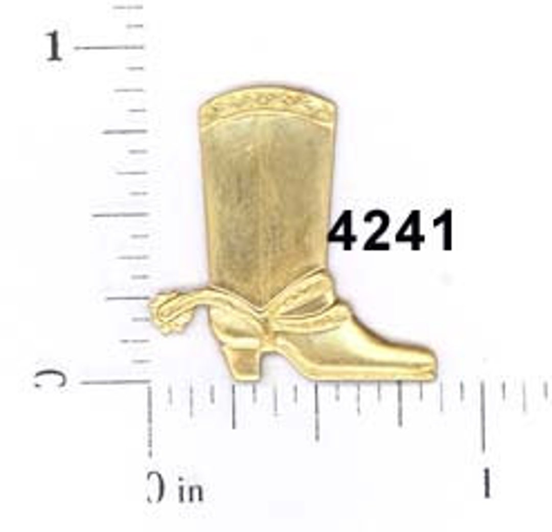 12 Pieces Boots Cowboy Rodeo Western Raw Brass Stamping Finding ...