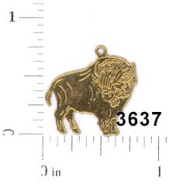 12 Pcs Buffalo Bison Charm Raw Brass Finding Vintage | Etsy