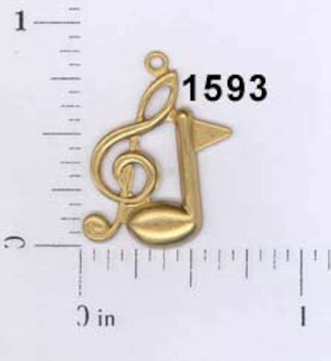 12 Pcs G-clef Treble Charm Raw Brass Note Musical Embellishment ...
