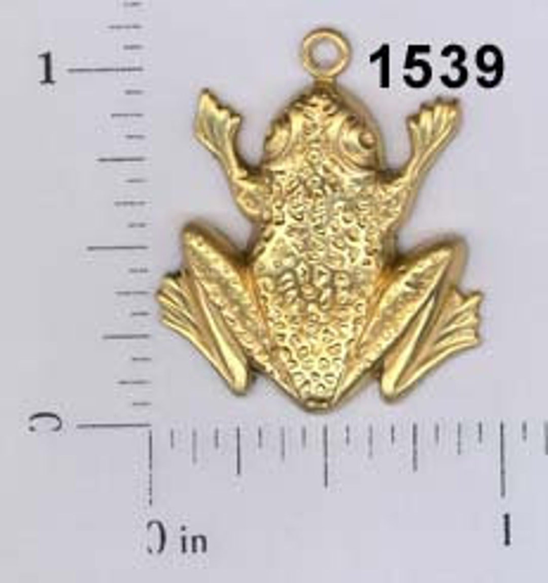 6 Pc Brass Raw Brass Frog Charm Toad Stamping Finding Vintage ...