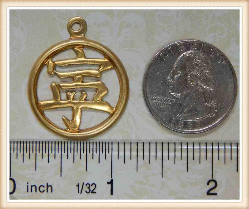 12 Pcs Raw Brass Long Life Asian Chinese Inspirational Charm - Etsy