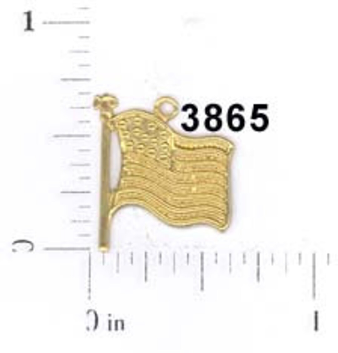 12 Pcs United States American Flag Patriotic Raw Brass Charm - Etsy