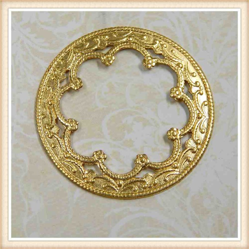 12 pieces raw brass filigree findings stampings charms | Etsy