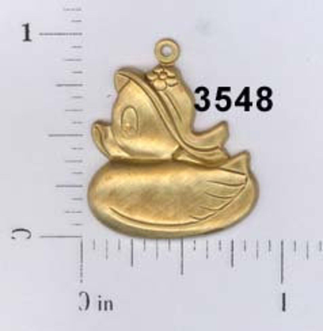 59 Pcs Duck, Duckling, Rubber Duck Charm Raw Brass Vintage ...