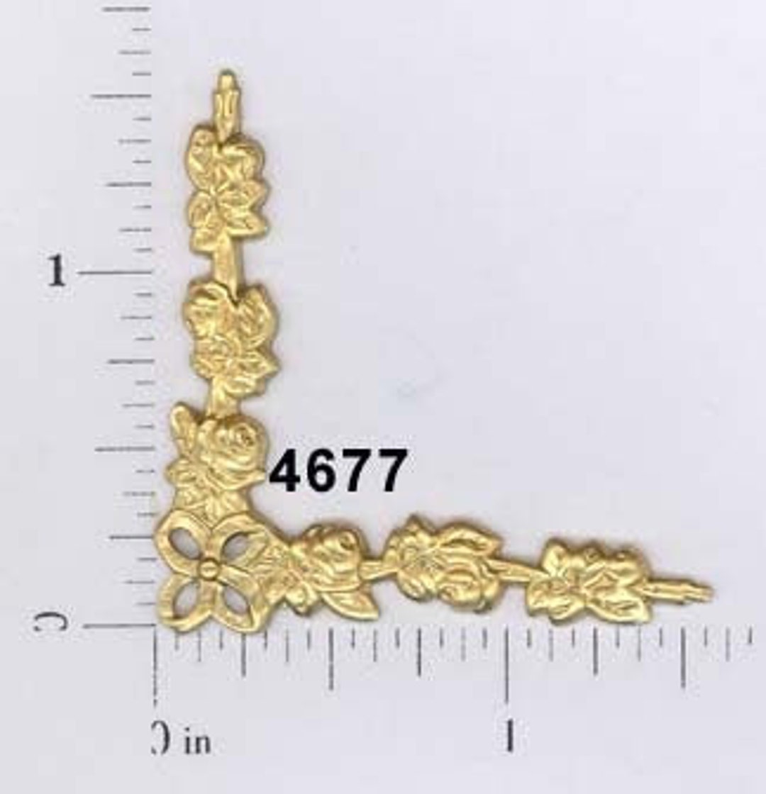 4 Pcs Raw Brass Corner, Stampings, Findings, Embellishments 4677 - Etsy