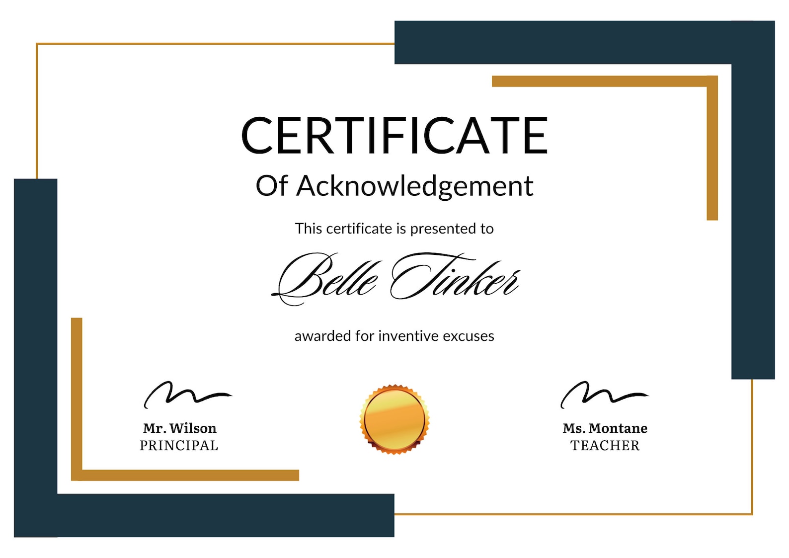 CERTIFICATE of Acknowledgement for Students FUNNY - Etsy