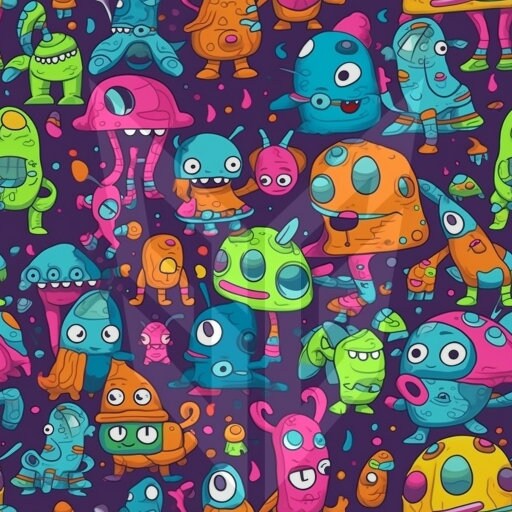 Set of 25 Alien Digital Paper, Alien Wallpaper, Funny Alien Background ...
