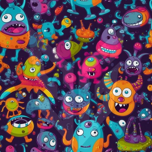 Set of 25 Alien Digital Paper, Alien Wallpaper, Funny Alien Background ...