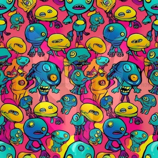 Set of 25 Alien Digital Paper, Alien Wallpaper, Funny Alien Background ...