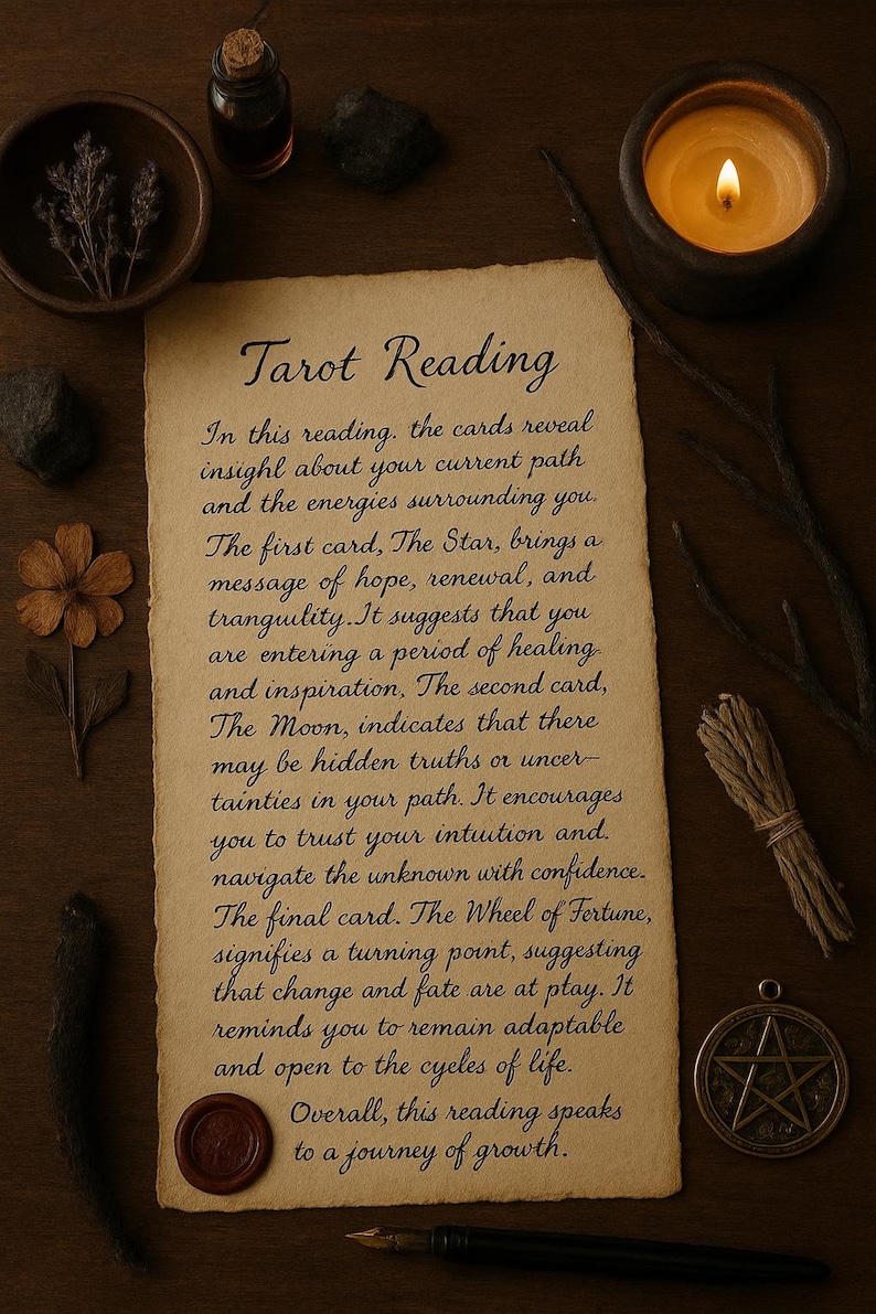 Handwritten Tarot Reading - Etsy