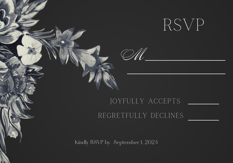 Floral Wedding RSVP Template, Wedding Response Card, Printable Wedding ...