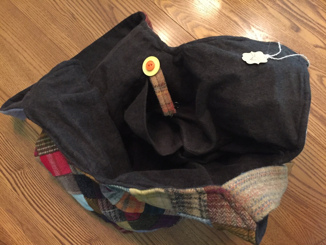 Large Over-the-shoulder Wool Patchwork Tote (made to Order) - Etsy