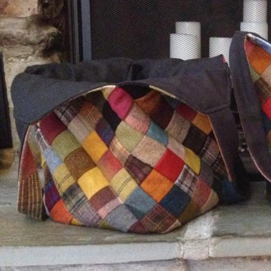 Large Over-the-shoulder Wool Patchwork Tote (made to Order) - Etsy