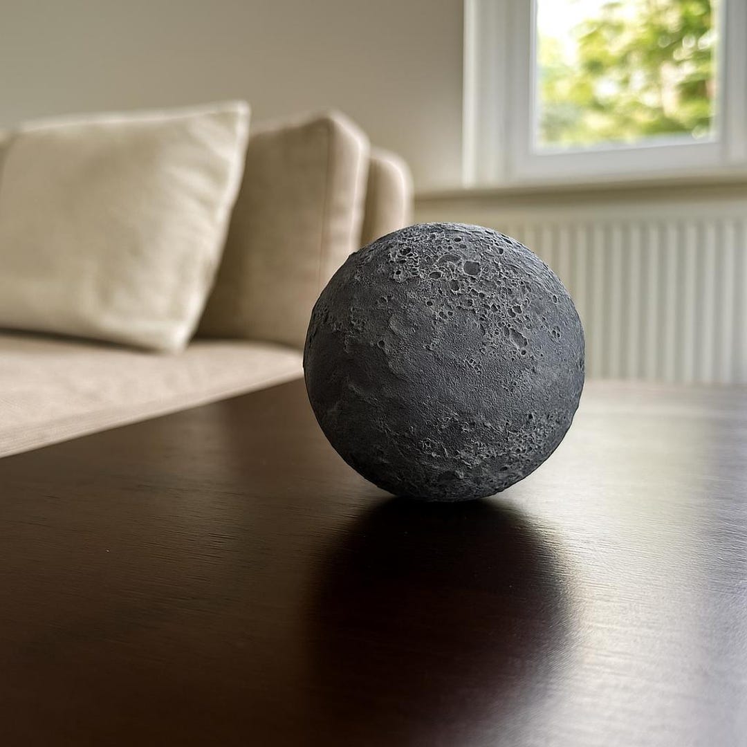 Detailed NASA Moon Model 3D Printed / Handpainted Textured Moon Sphere ...