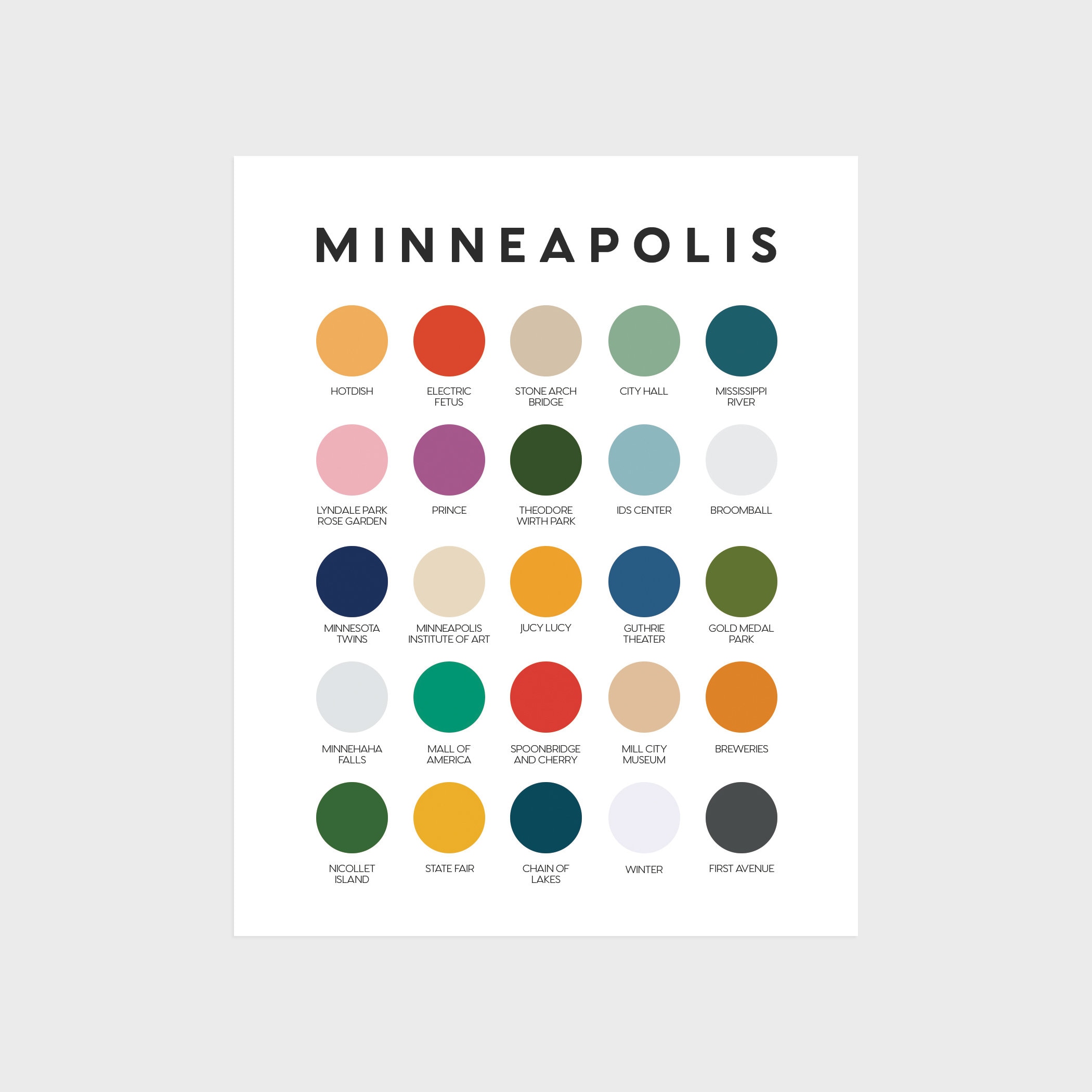 Minneapolis Color Palette Print - Etsy