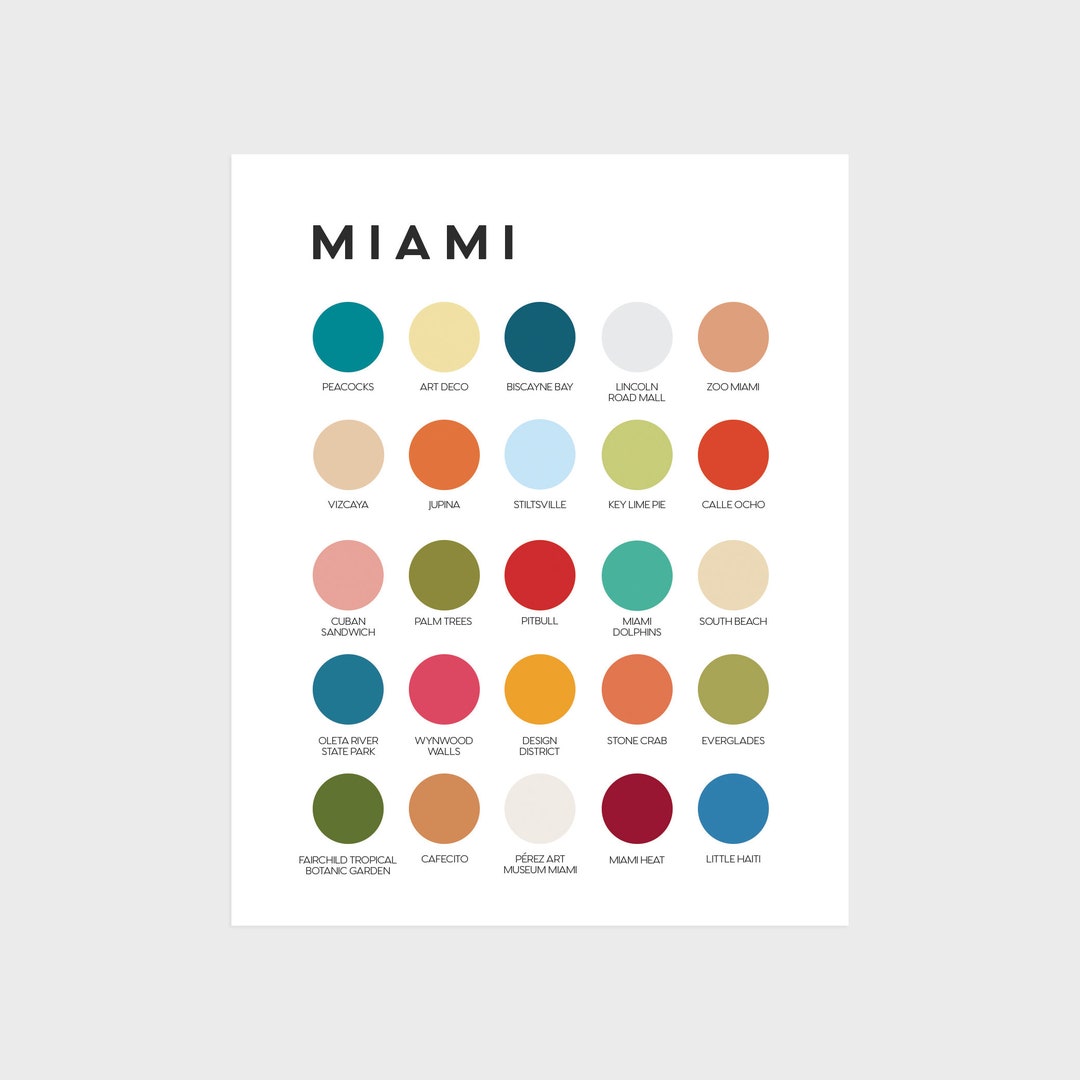 Miami Color Palette Print - Etsy