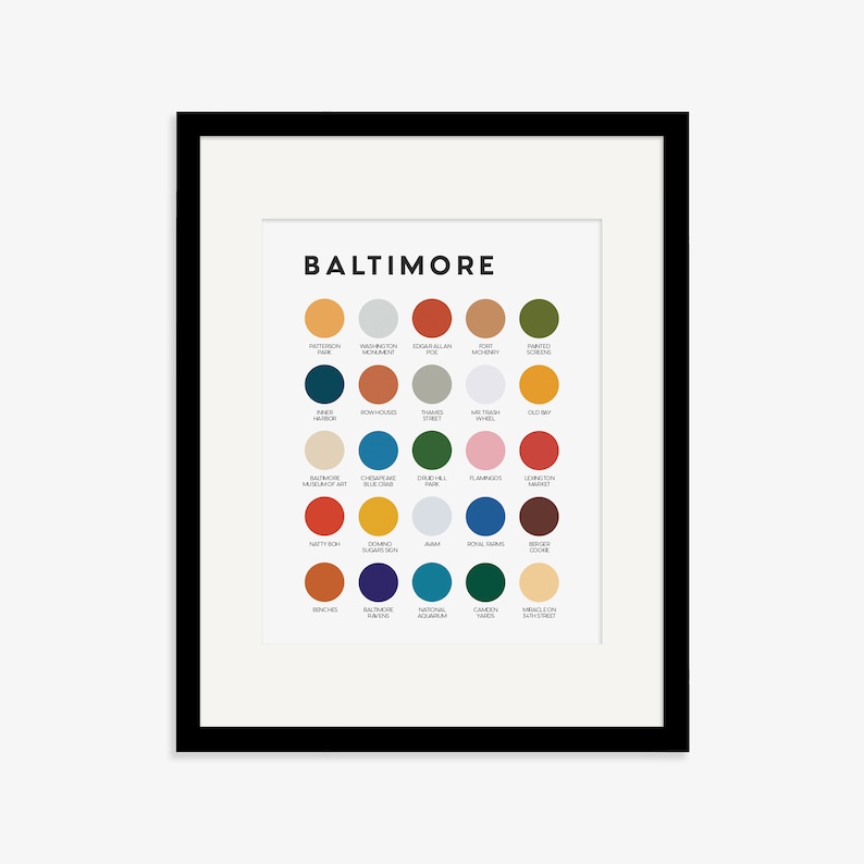 Baltimore Color Palette Print - Etsy