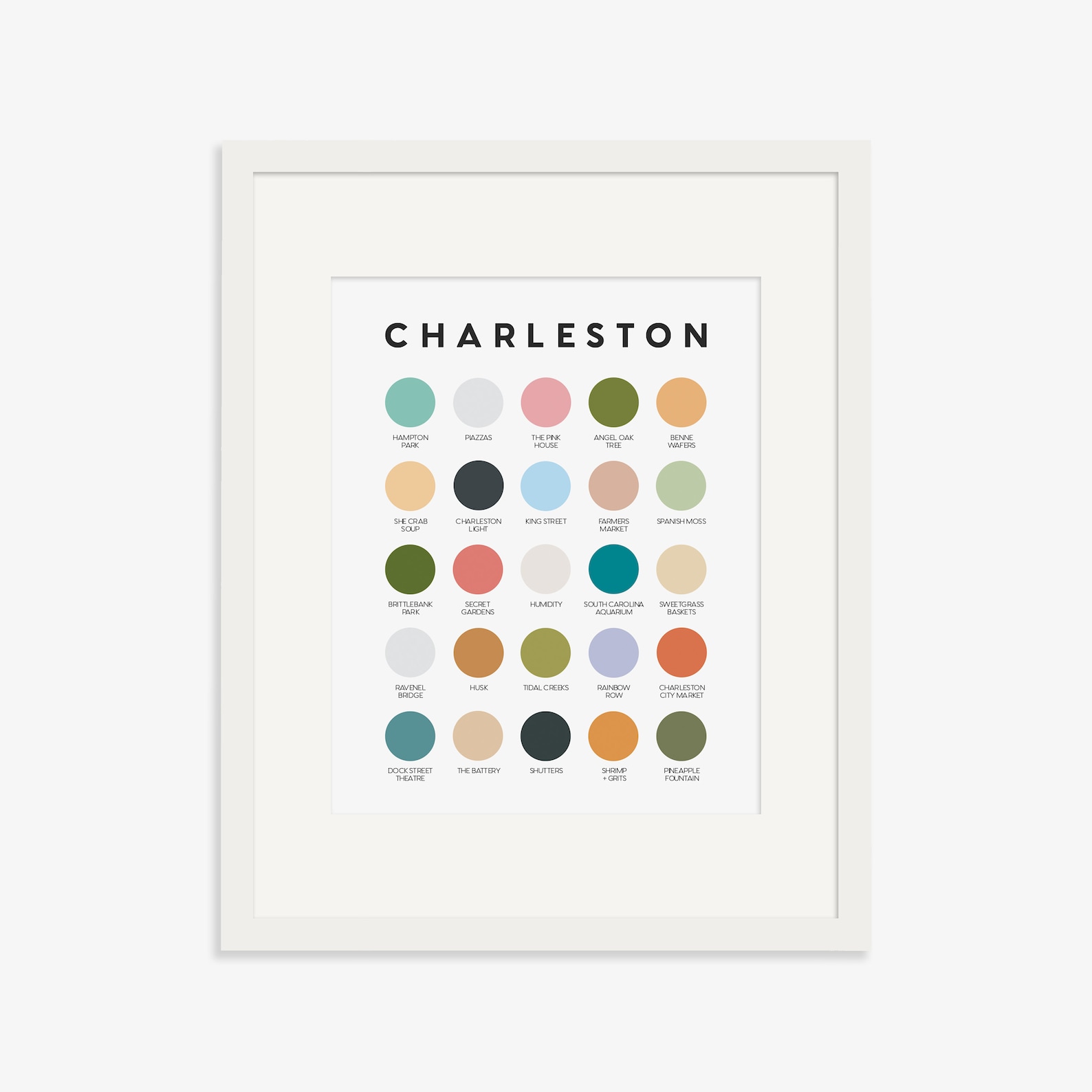Charleston Color Palette Print | Etsy