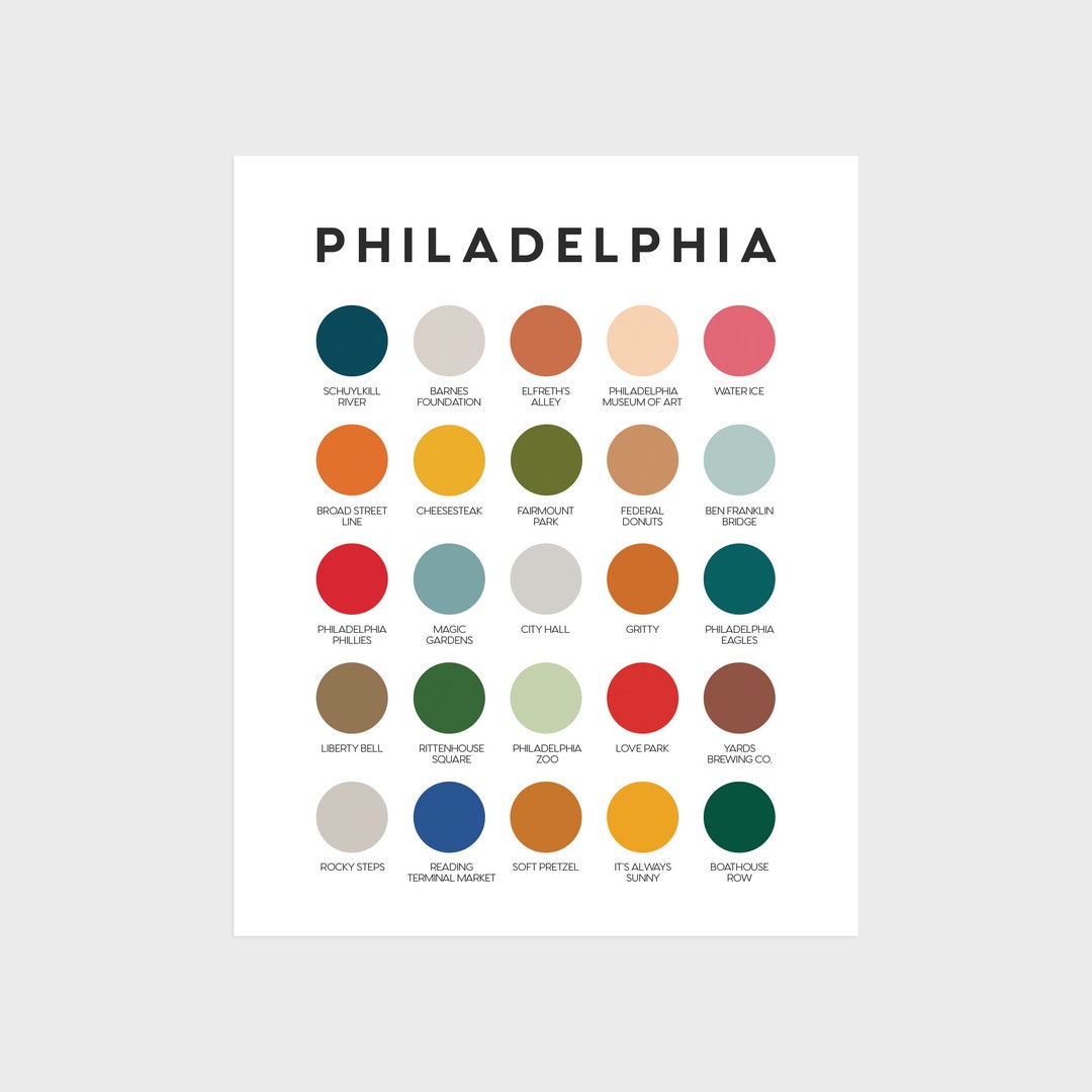 Philadelphia Color Palette Print - Etsy