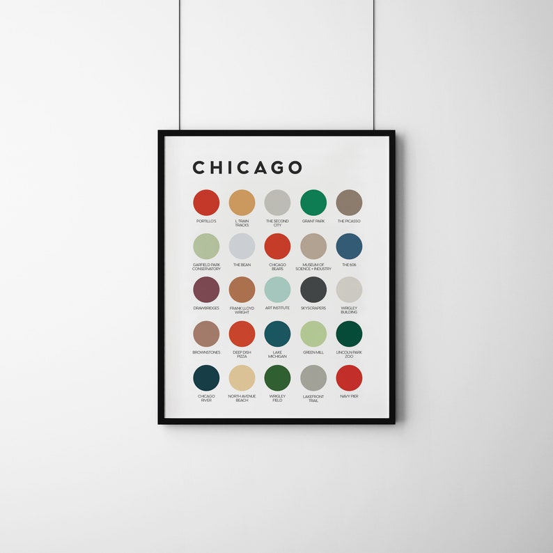 Chicago Color Palette Print | Etsy