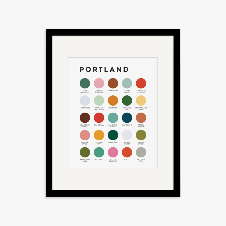 Portland Oregon Color Palette Print - Etsy