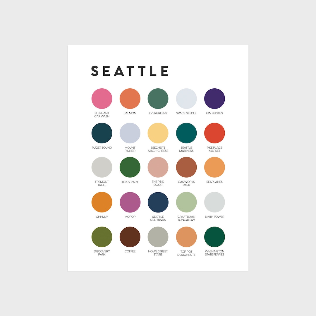 Seattle Color Palette Print - Etsy