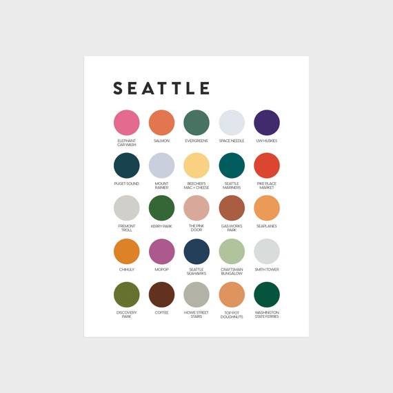 Seattle Color Palette Print - Etsy