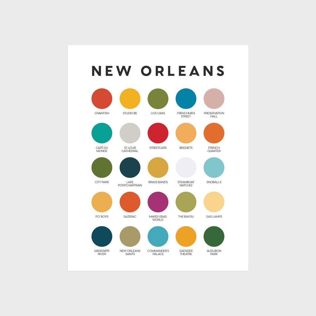 New Orleans Color Palette Print - Etsy
