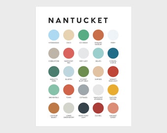 New England Color Palette Print - Etsy