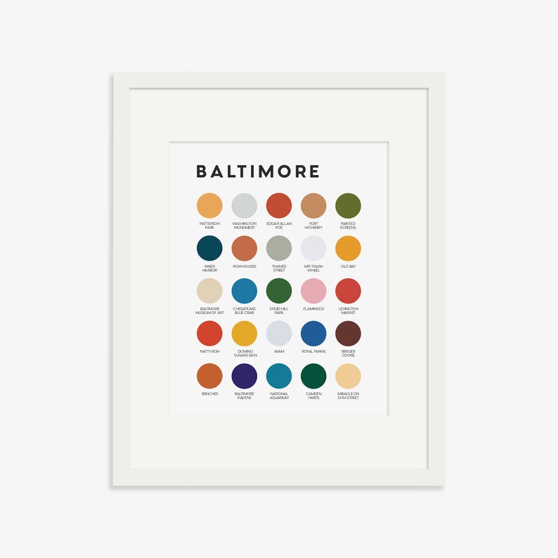 Baltimore Color Palette Print - Etsy