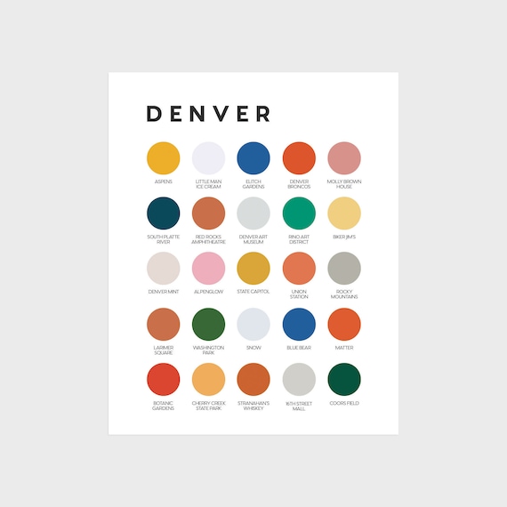 Denver Color Palette Print - Etsy