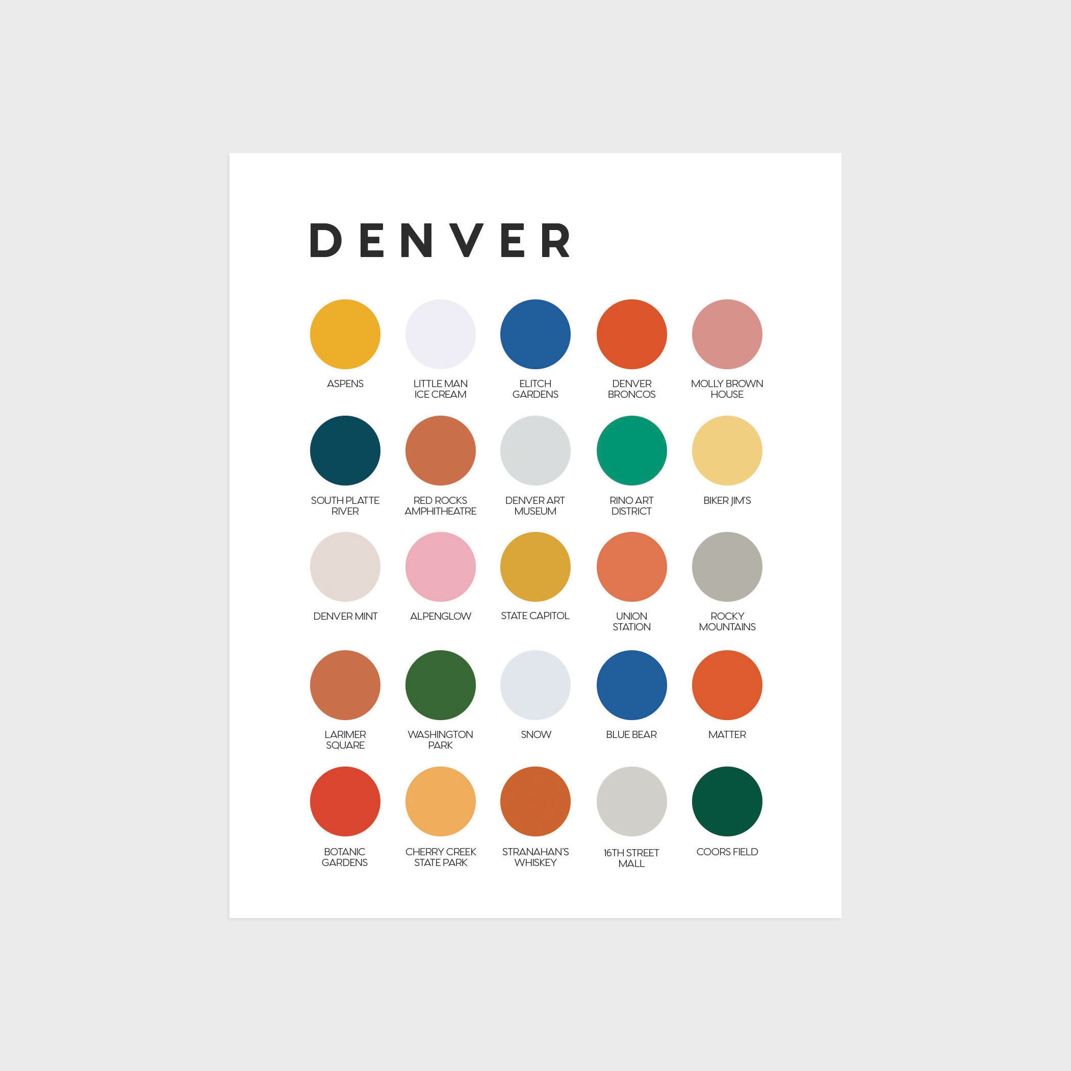 Denver Color Palette Print - Etsy