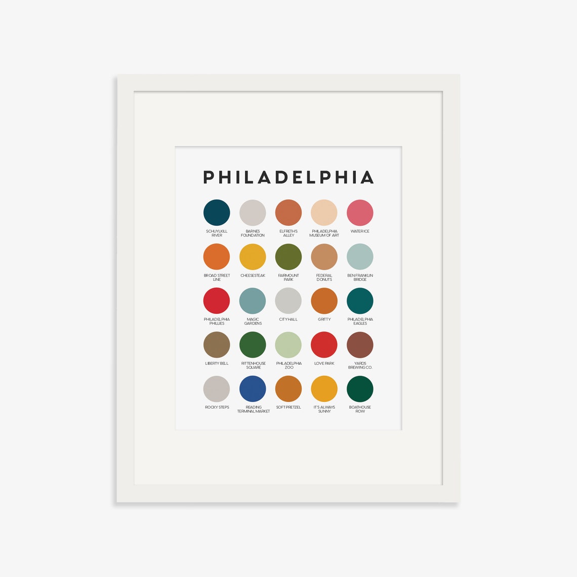 Philadelphia Color Palette Print - Etsy