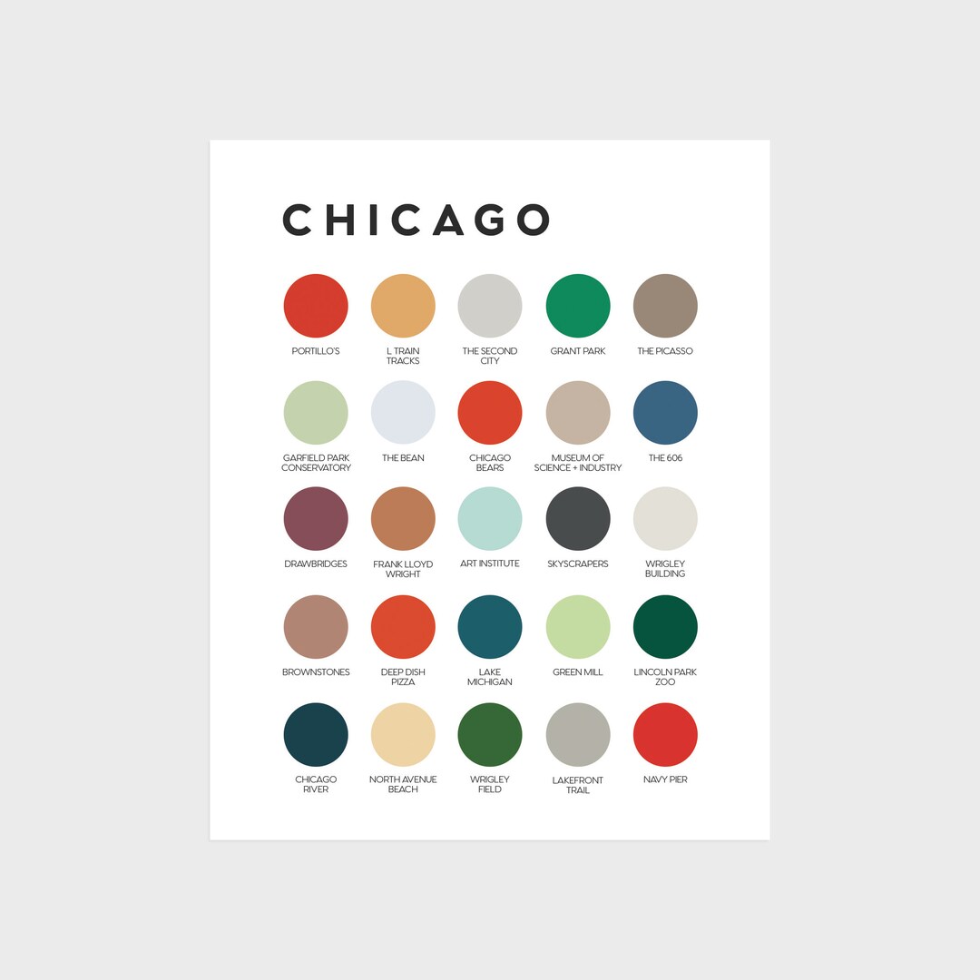 Chicago Color Palette Print - Etsy