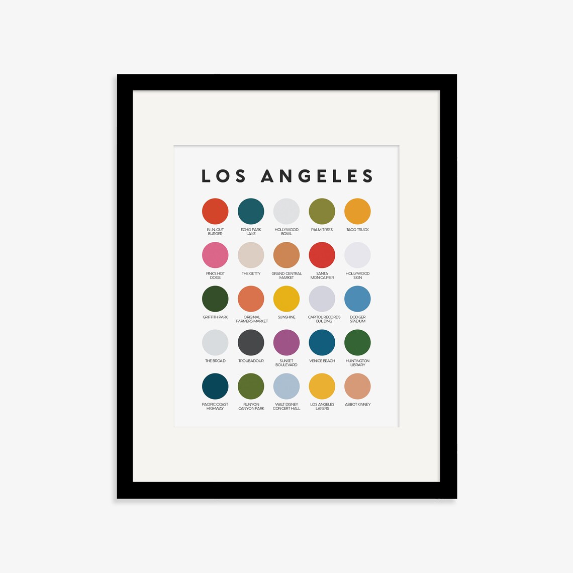 Los Angeles Color Palette Print - Etsy