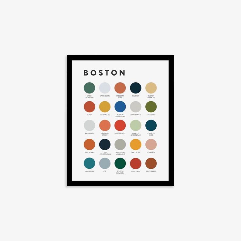 Boston Color Palette Print | Etsy