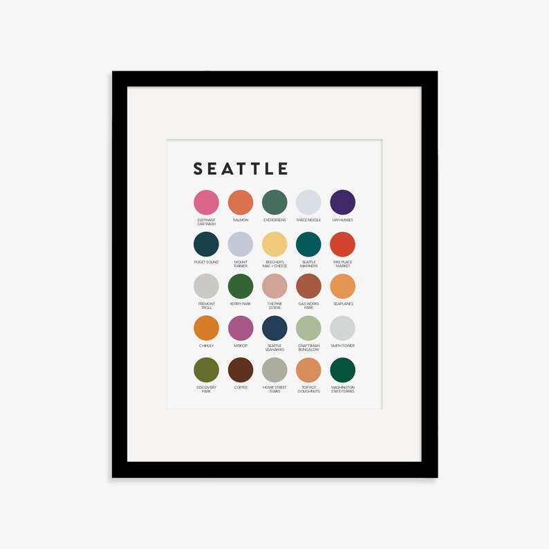 Seattle Color Palette Print - Etsy