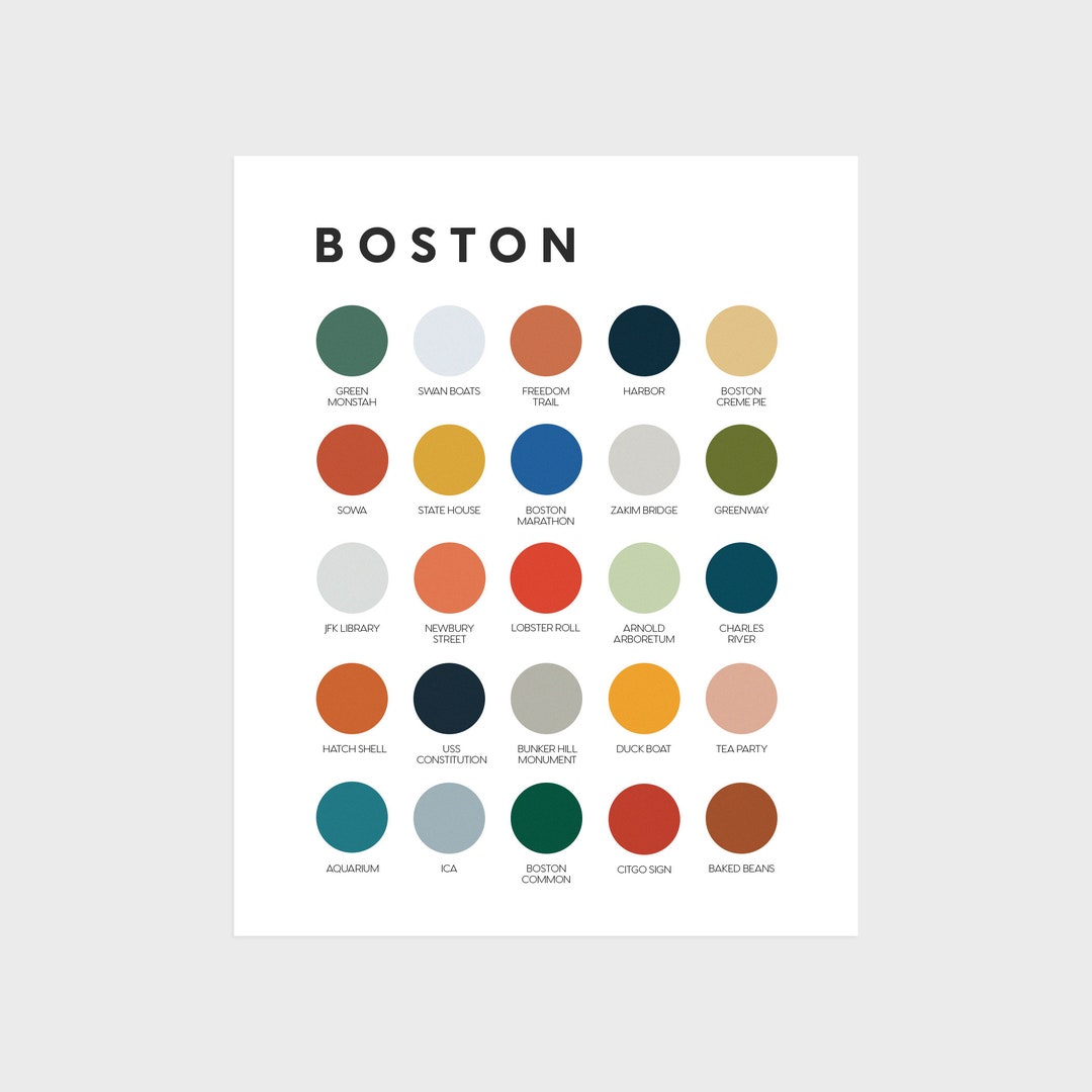 Boston Color Palette Print - Etsy