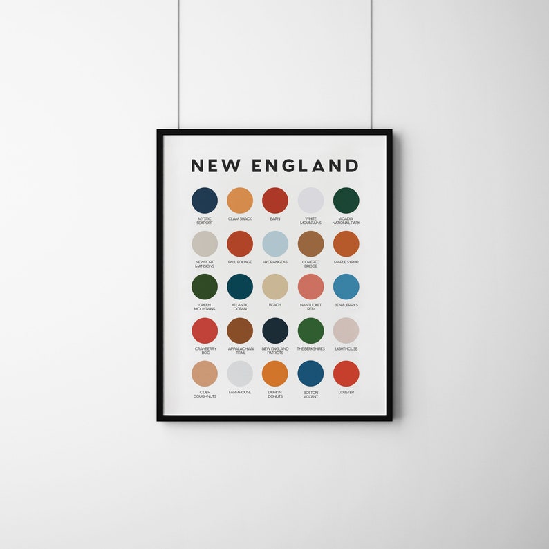 New England Color Palette Print | Etsy