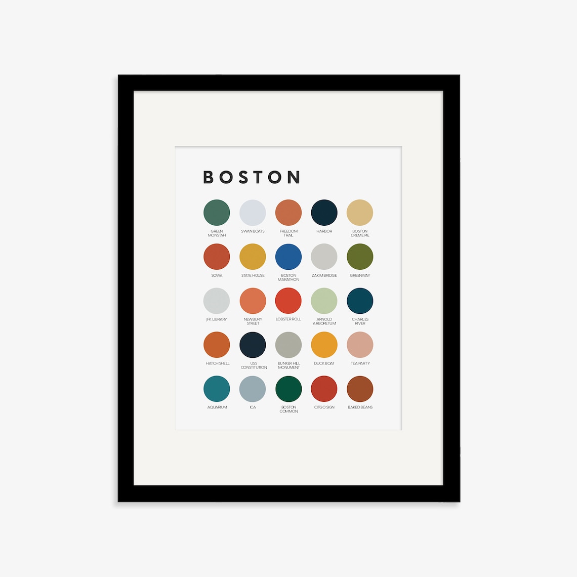 Boston Color Palette Print | Etsy
