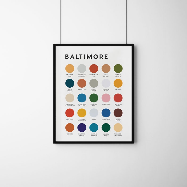 Baltimore Color Palette Print | Etsy