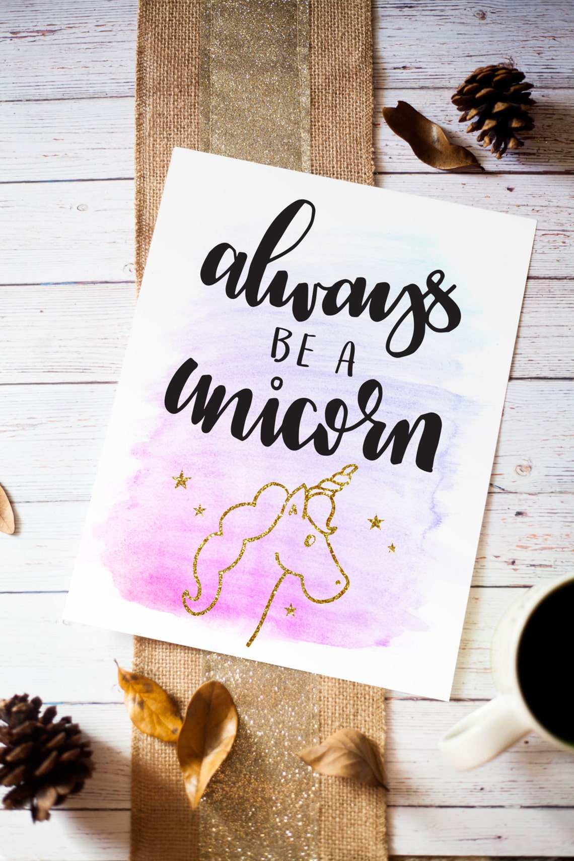Always Be A Unicorn Print | Etsy