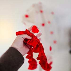 The Sweet Heart / Candy Heart Wedding Veil in Red Limited Edition - Etsy