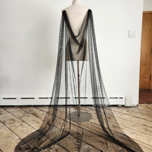 The Nyx Black Celestial Wedding Cape - Etsy