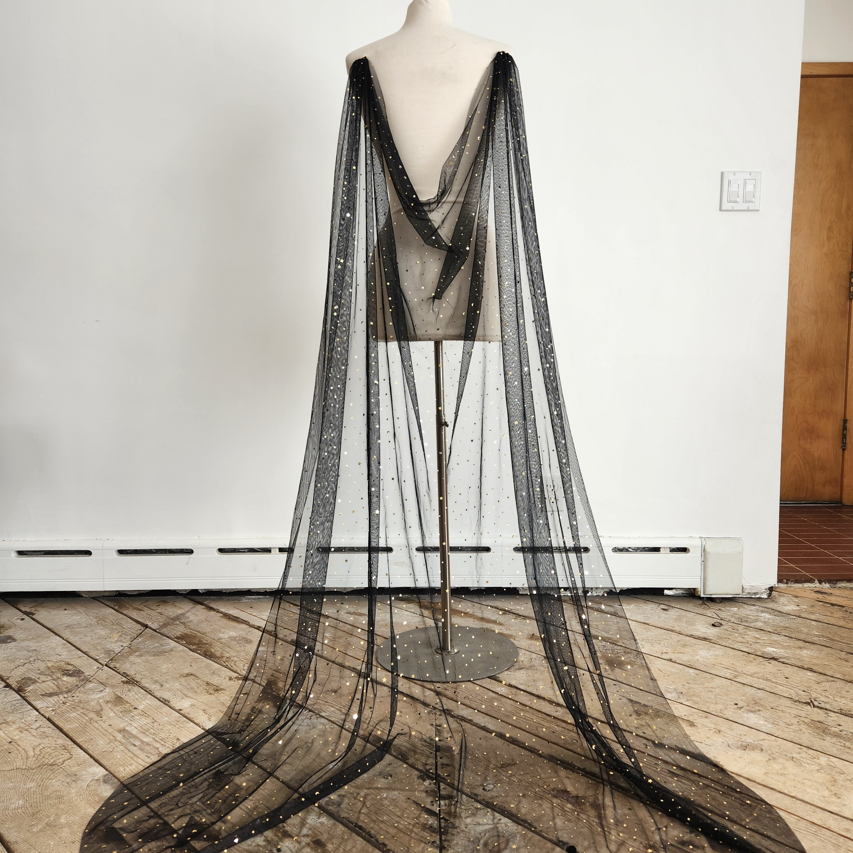 The Nyx Black Celestial Wedding Cape - Etsy